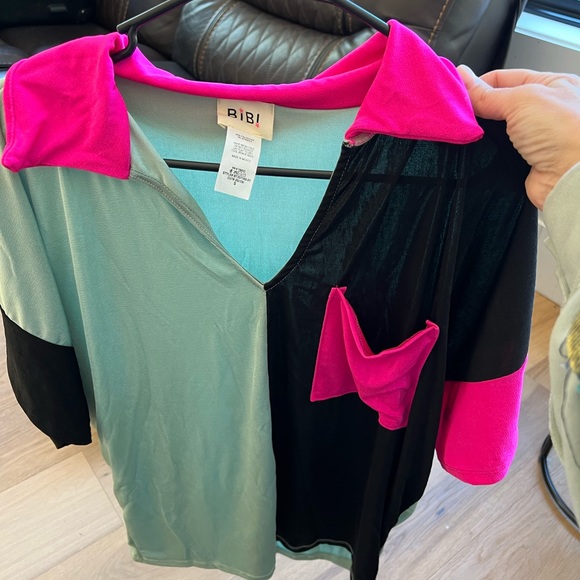 BiBi | Tops | Bibi Size Small Color Block True To Size Top Has A Lot Of ...
